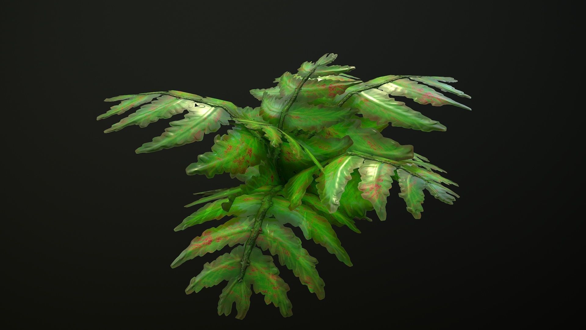 3D model Low poly sci fi alien fern plant model VR / AR / low-poly ...