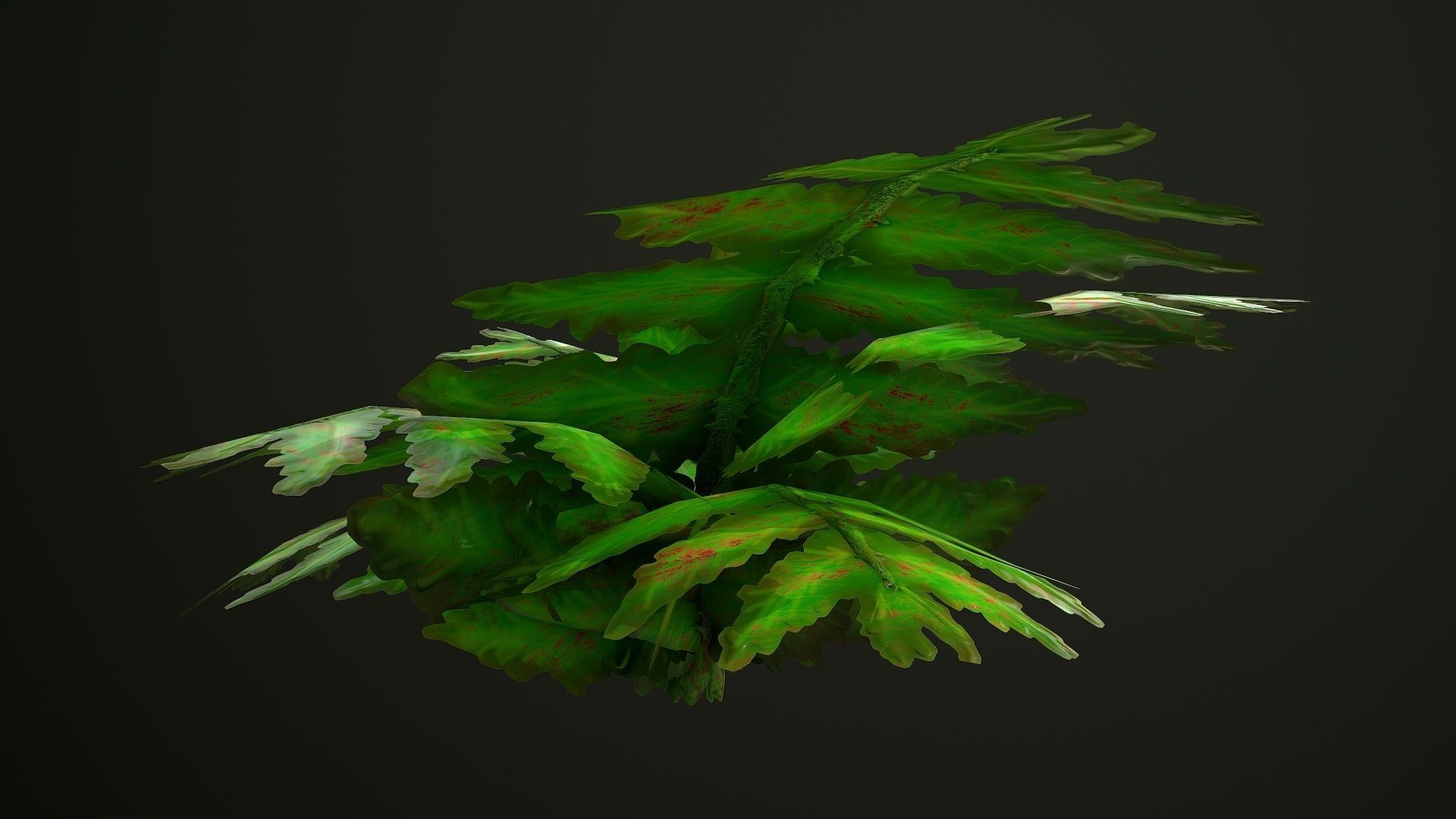 3D model Low poly sci fi alien fern plant model VR / AR / low-poly ...