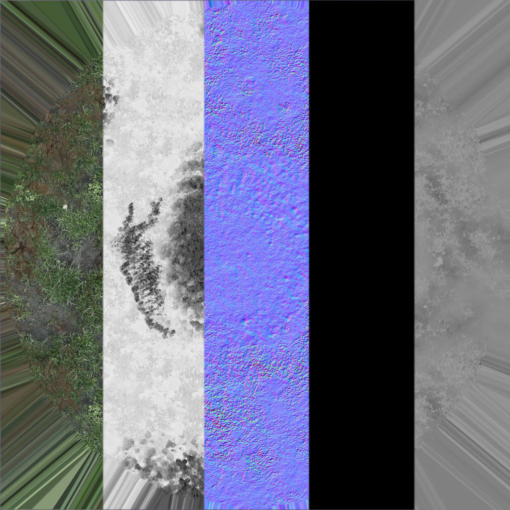 3D model Well low poly water in middle of grassy area VR / AR / low ...