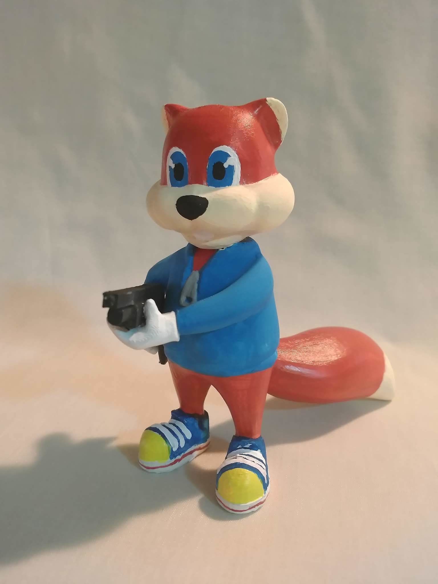 Conker the Squirrel with a Shotgun free 3D model 3D printable | CGTrader