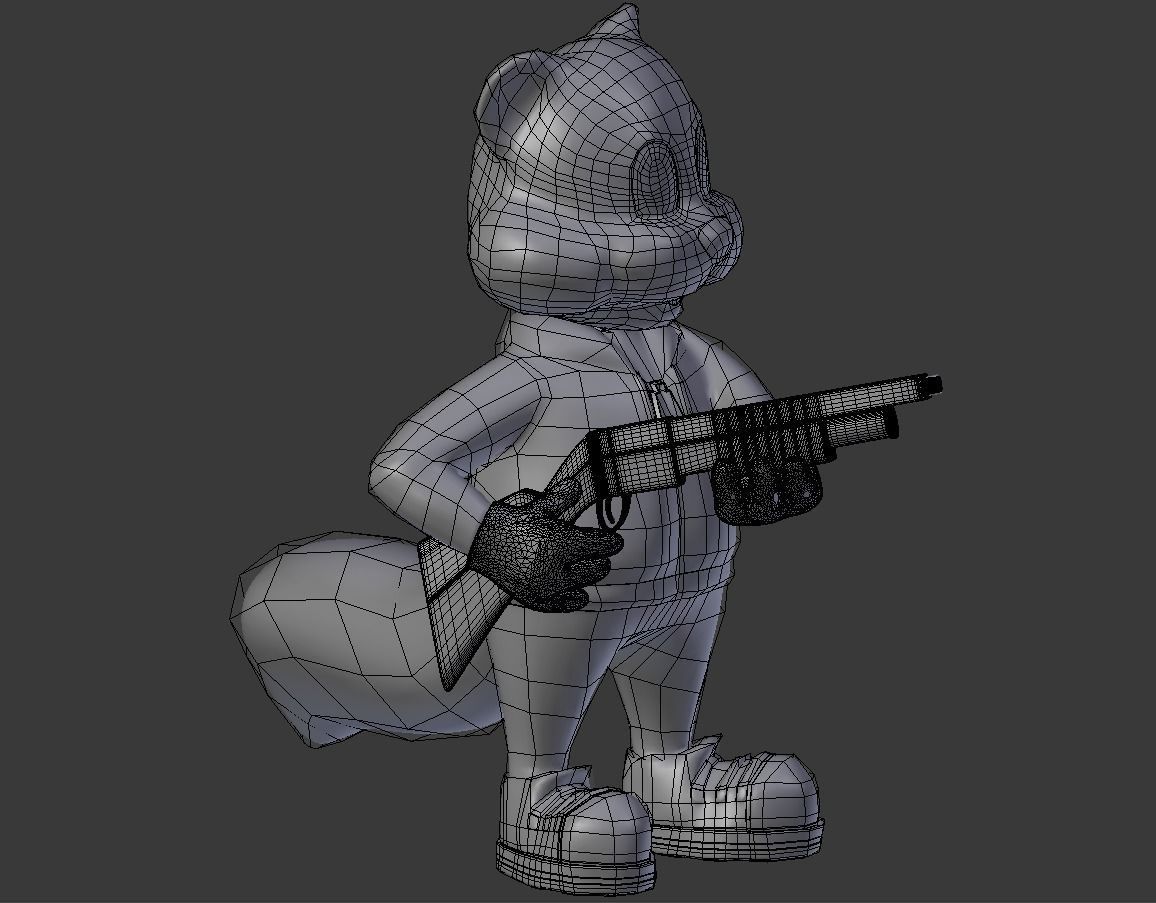 Conker the Squirrel with a Shotgun free 3D model 3D printable | CGTrader