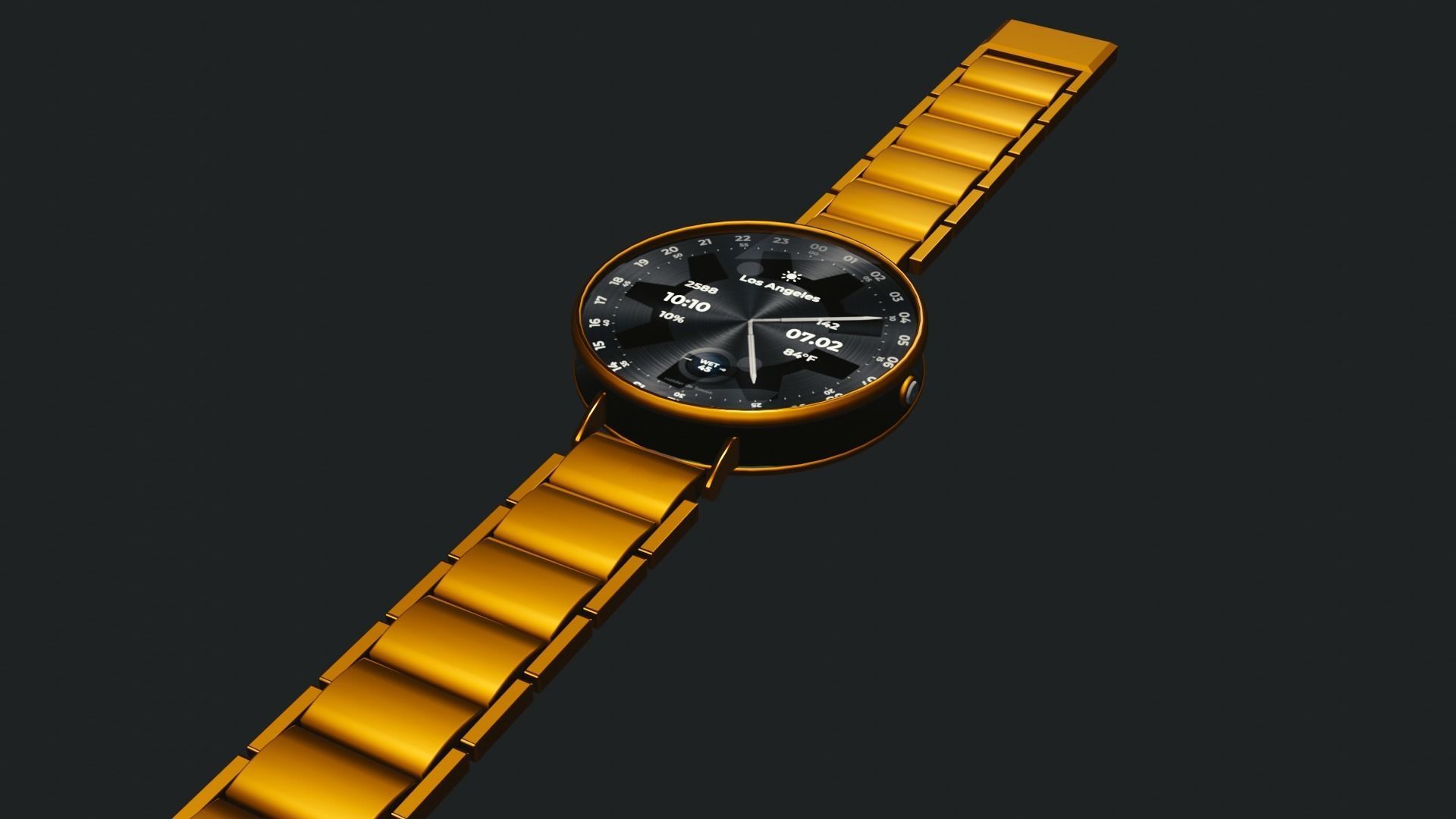 SmartWatch gold watch 3D model rigged | CGTrader