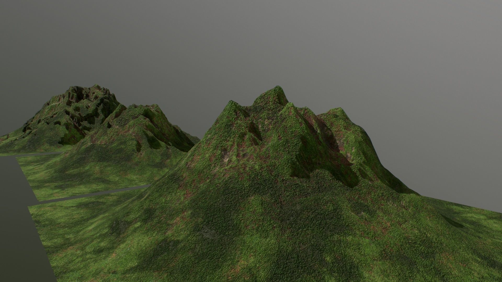 3D model Low poly green forest mountains environment assets pack VR ...