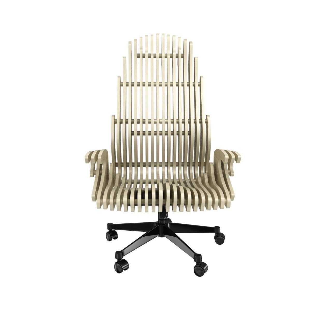 Cnc parametric office plywood chair 3D model | CGTrader