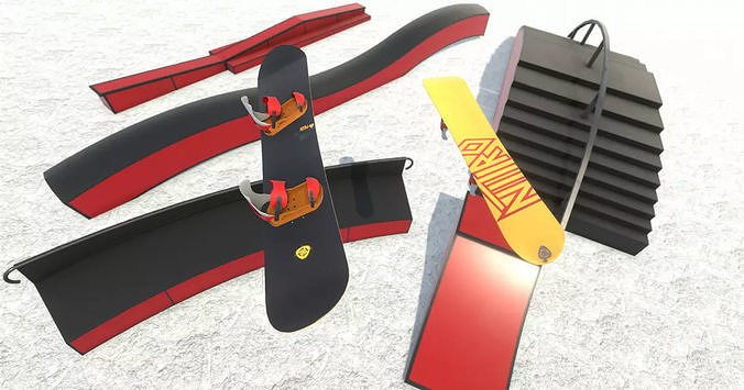 3D model PBR Snowboard and ramps VR / AR / low-poly | CGTrader
