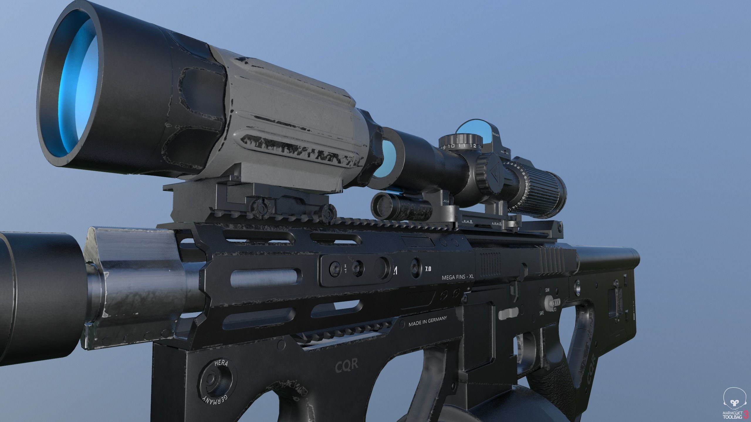 3D model AR-15 Low Poly gun with scope VR / AR / low-poly | CGTrader