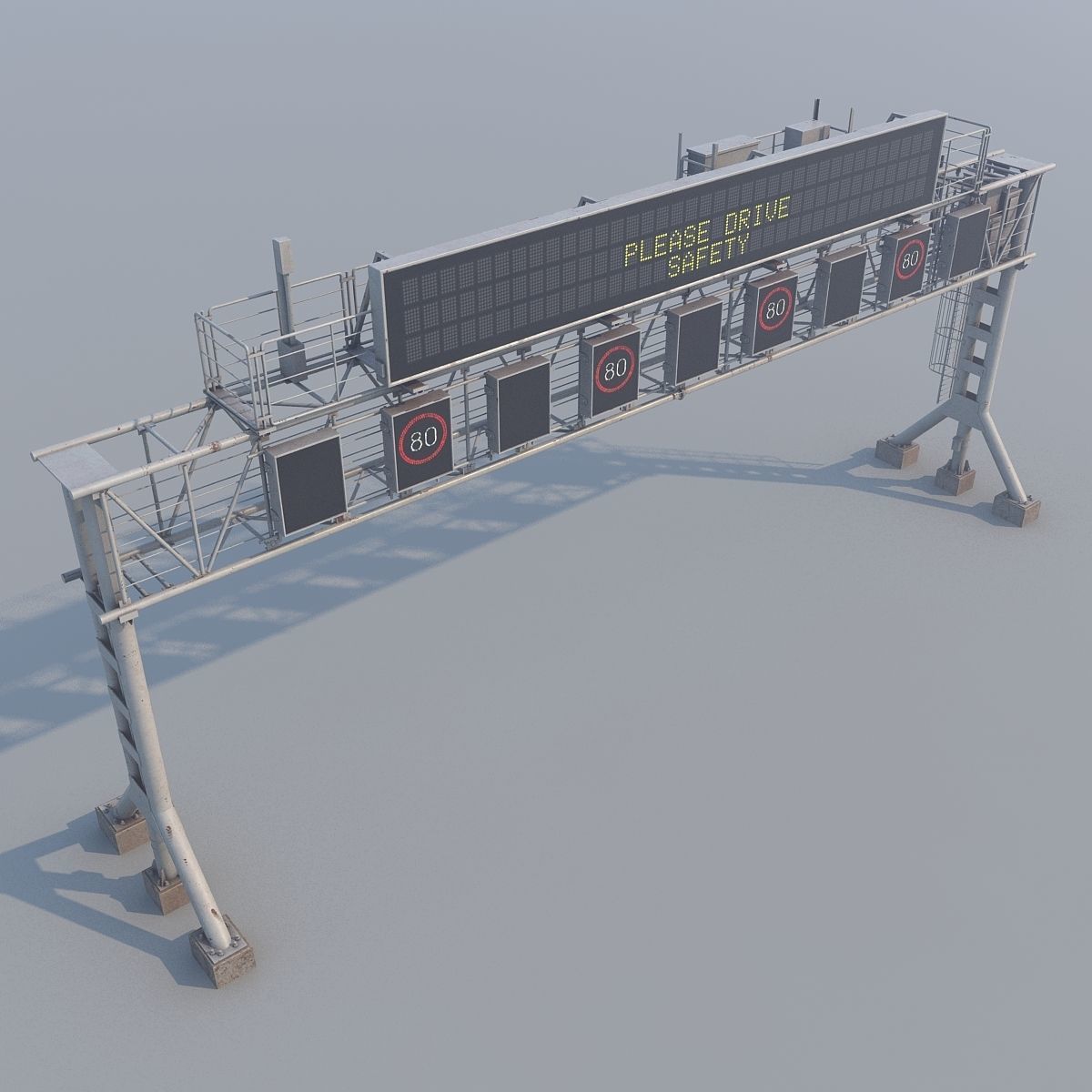 3D model Electronic traffic information display VR / AR / low-poly ...