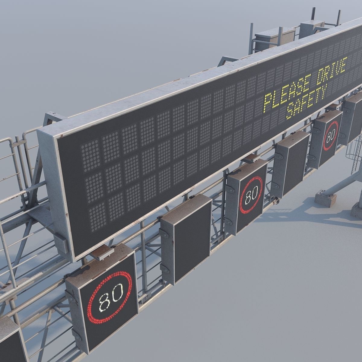 3D model Electronic traffic information display VR / AR / low-poly ...