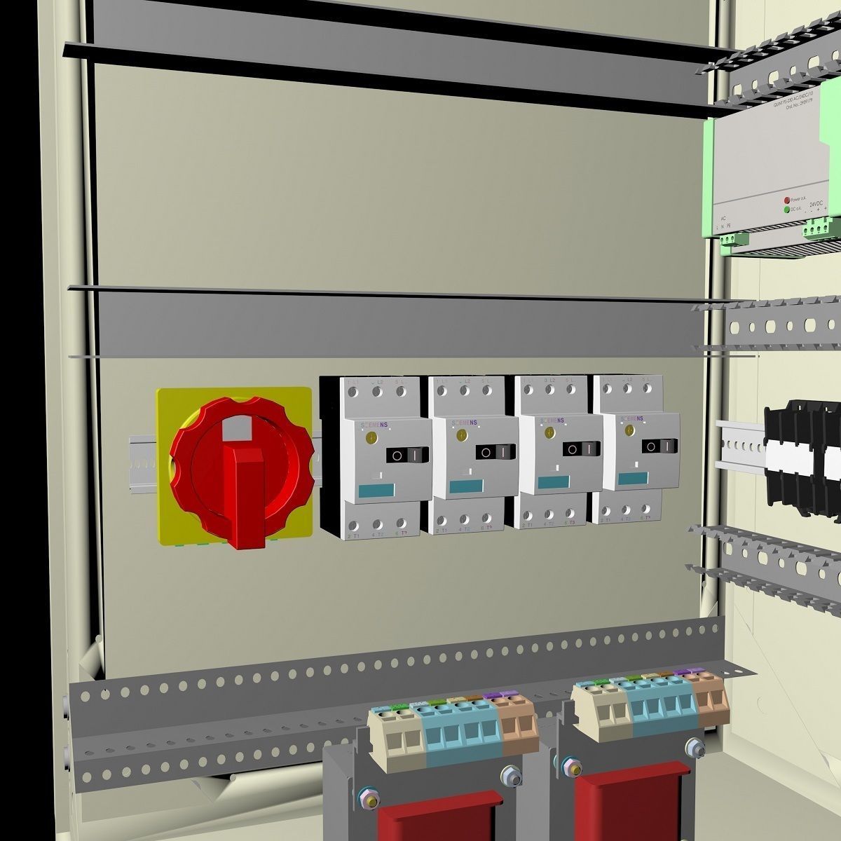 SYNCHRONIZING PANEL SWITCHGEAR 3D model | CGTrader