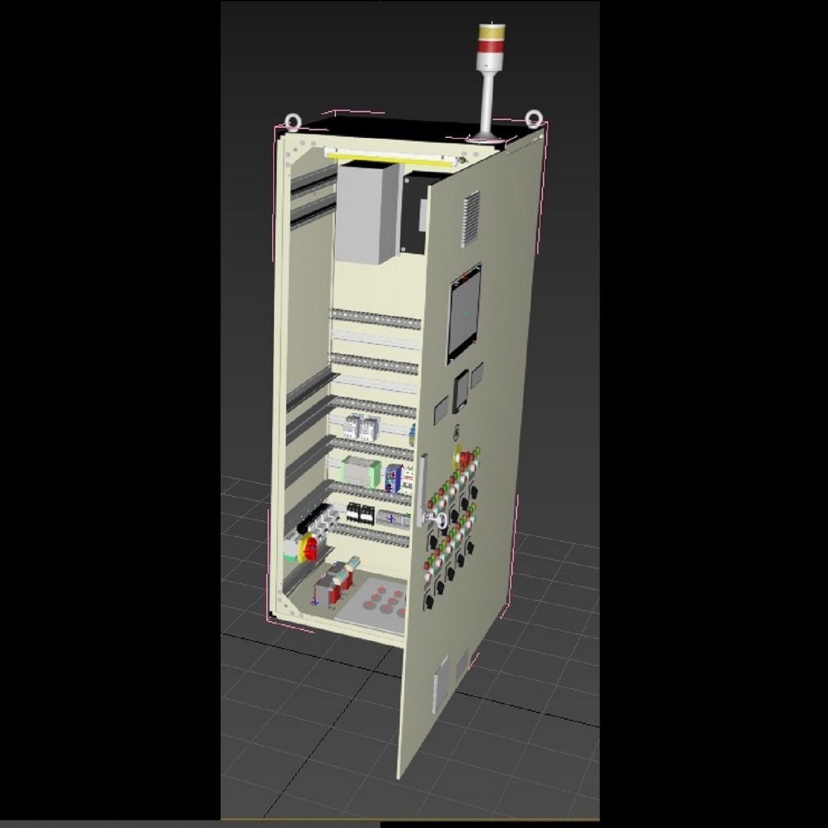 SYNCHRONIZING PANEL SWITCHGEAR 3D model | CGTrader