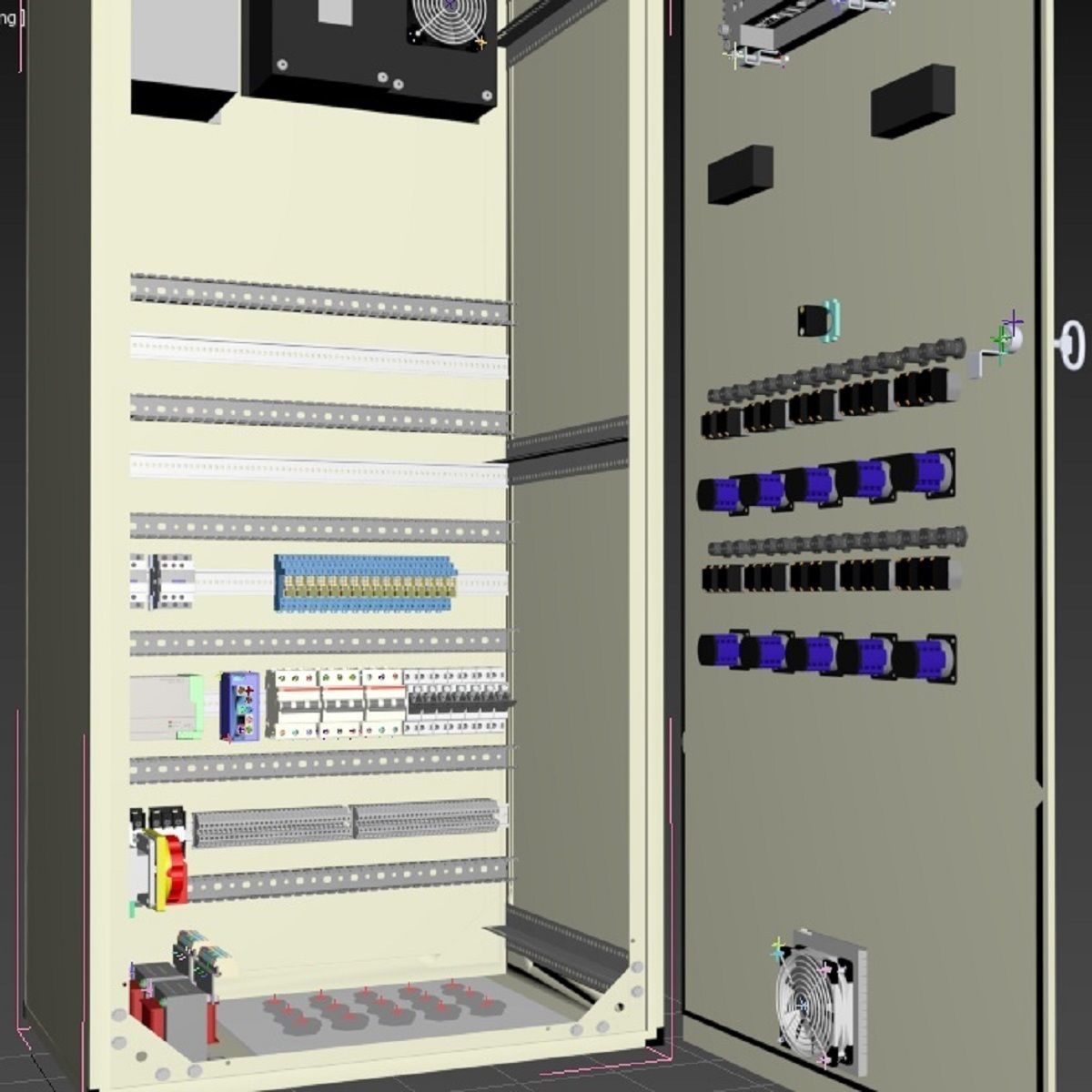 SYNCHRONIZING PANEL SWITCHGEAR 3D model | CGTrader