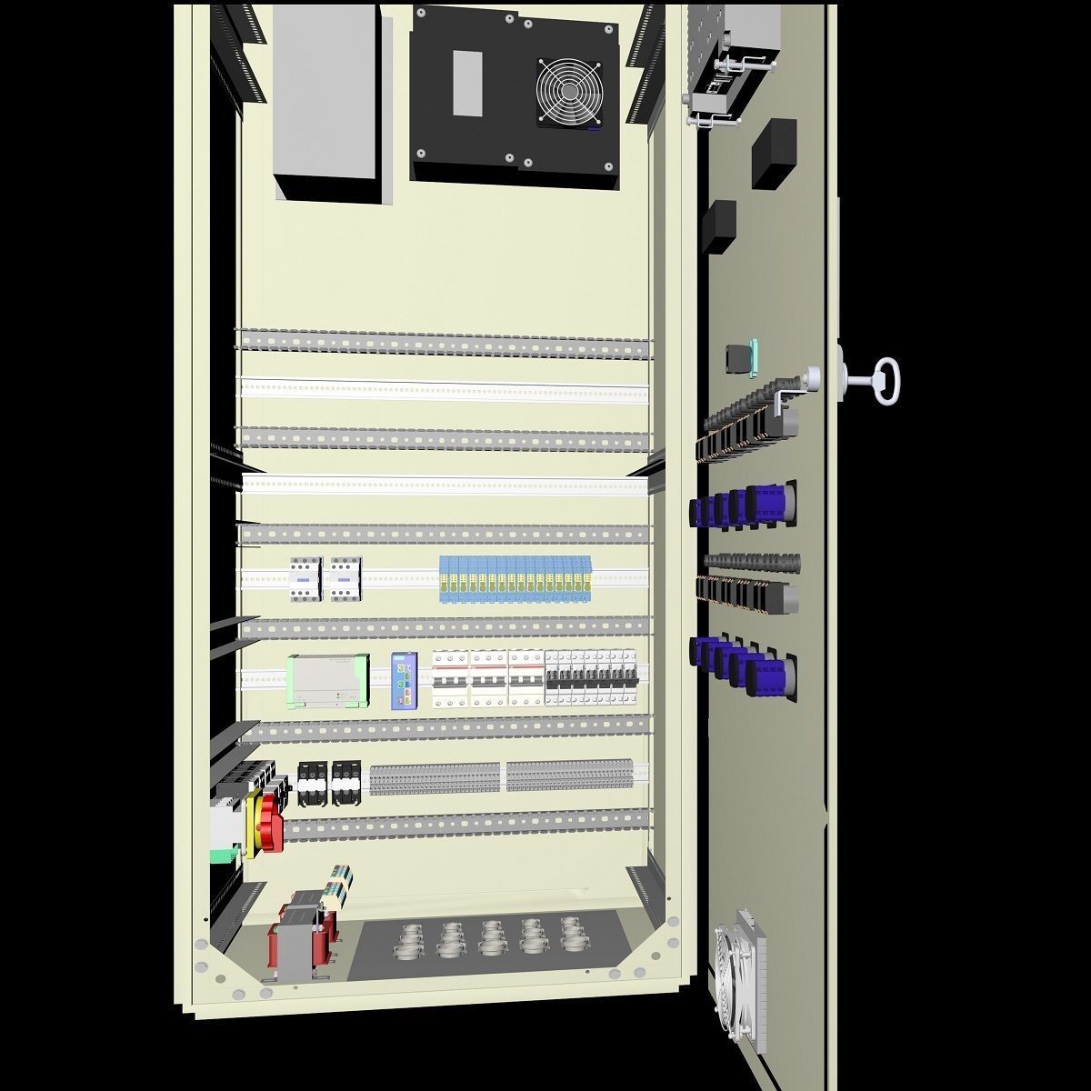 SYNCHRONIZING PANEL SWITCHGEAR 3D model | CGTrader