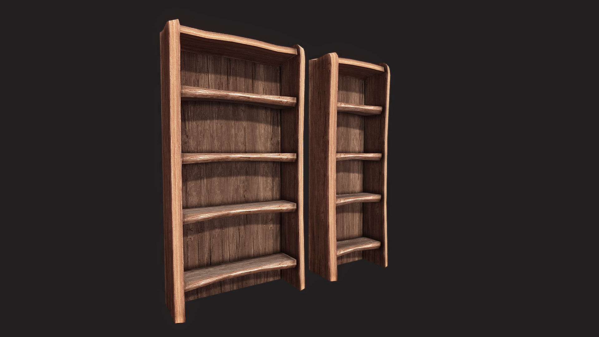 3D model Rustic Wooden Shelf 01 VR / AR / low-poly | CGTrader