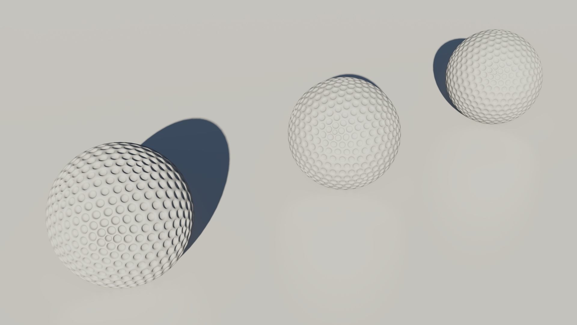3D asset Golf ball 3 Lod of detailed textures and