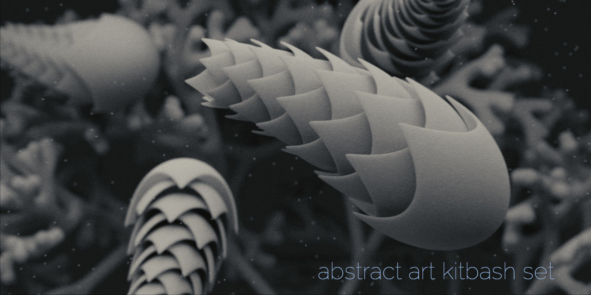 Abstract art kitbash set - create abstract art in minutes 3D model ...