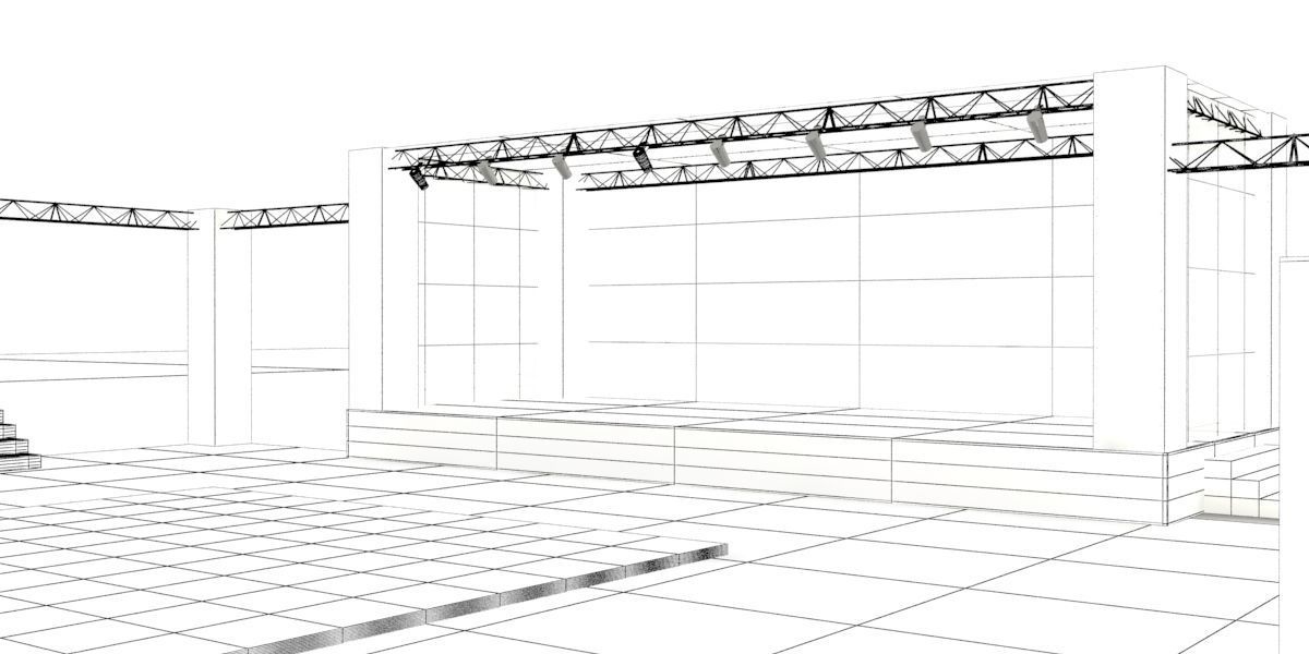 Structures for event in soccer field 3D model | CGTrader