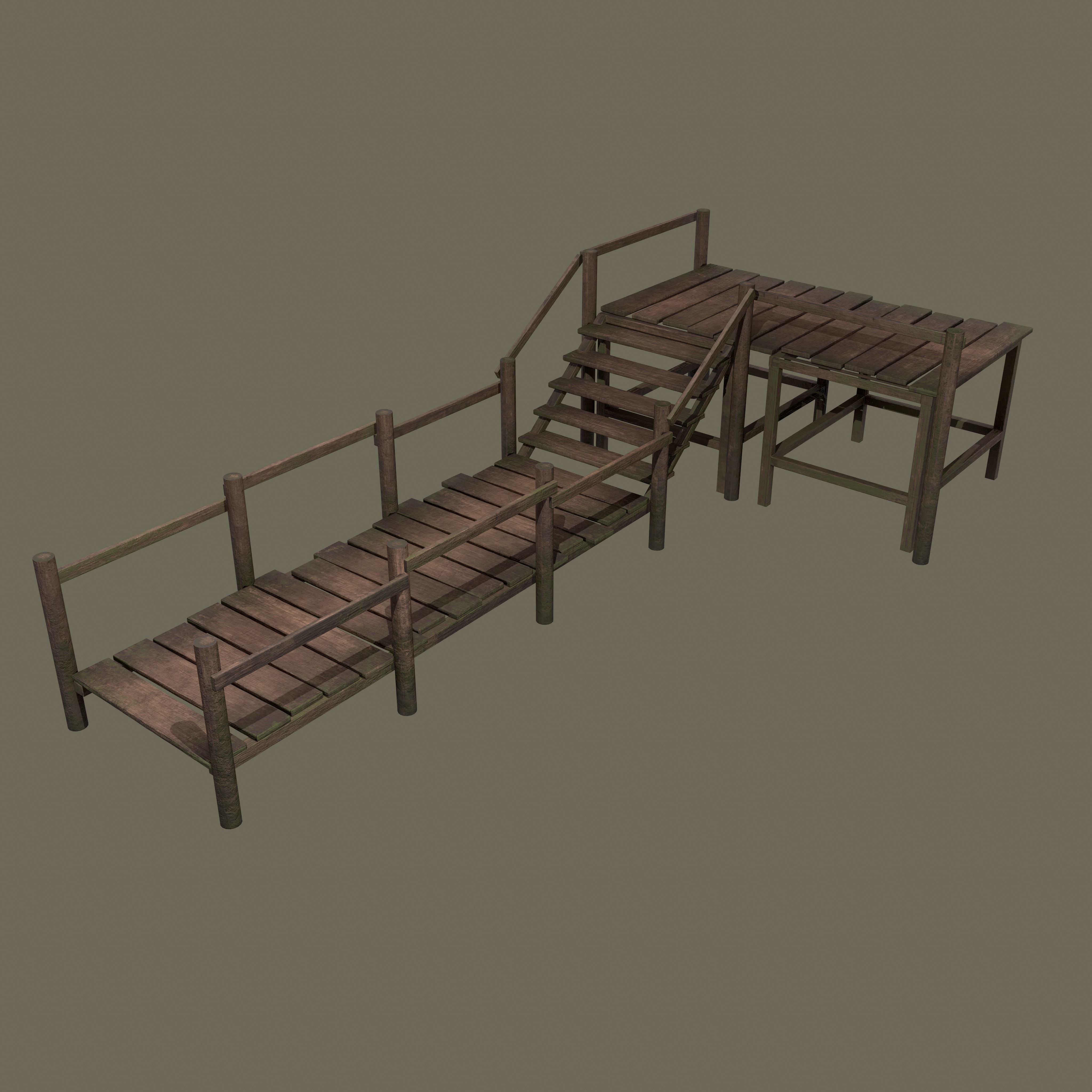 3D model Wooden Walkway VR / AR / low-poly | CGTrader