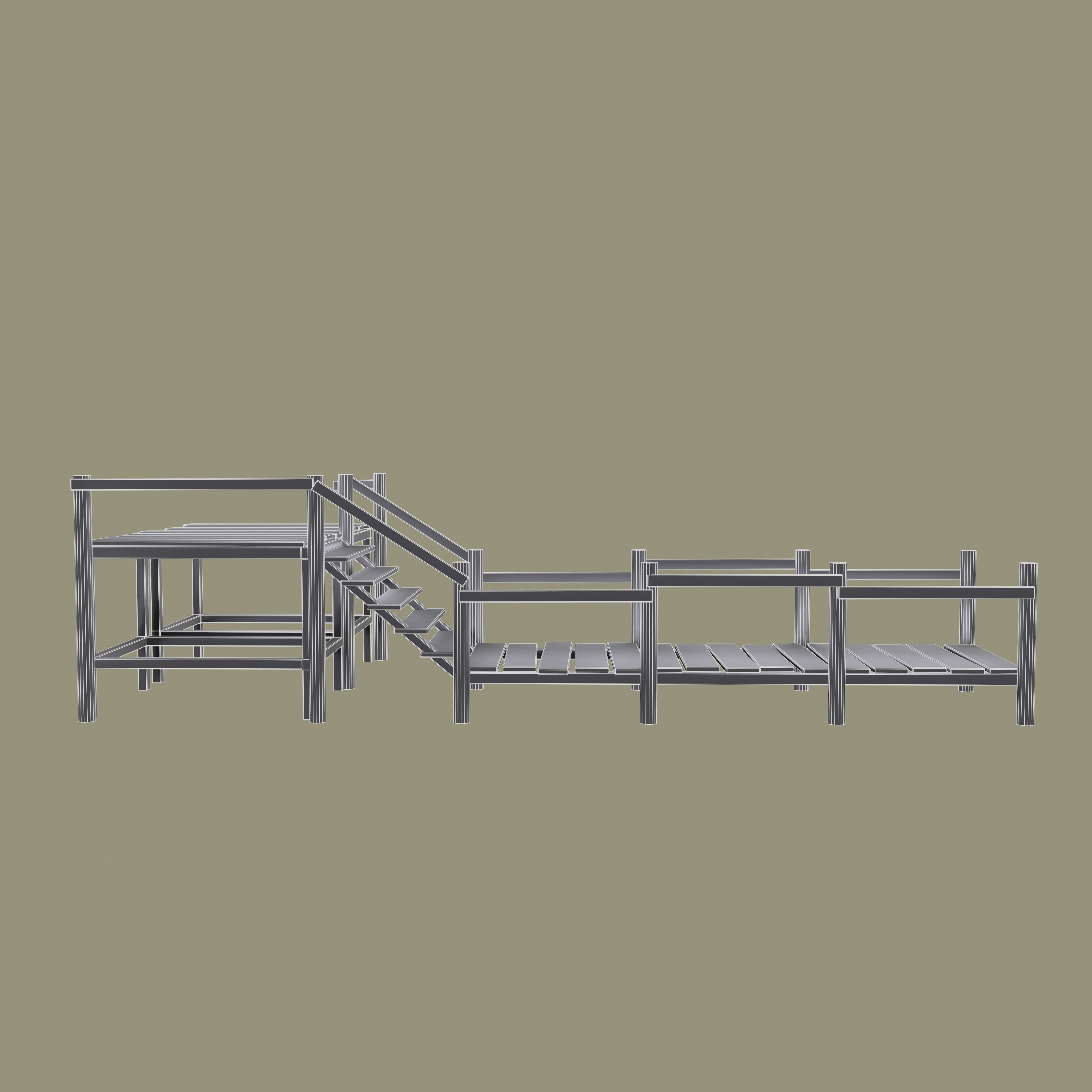 3D model Wooden Walkway VR / AR / low-poly | CGTrader