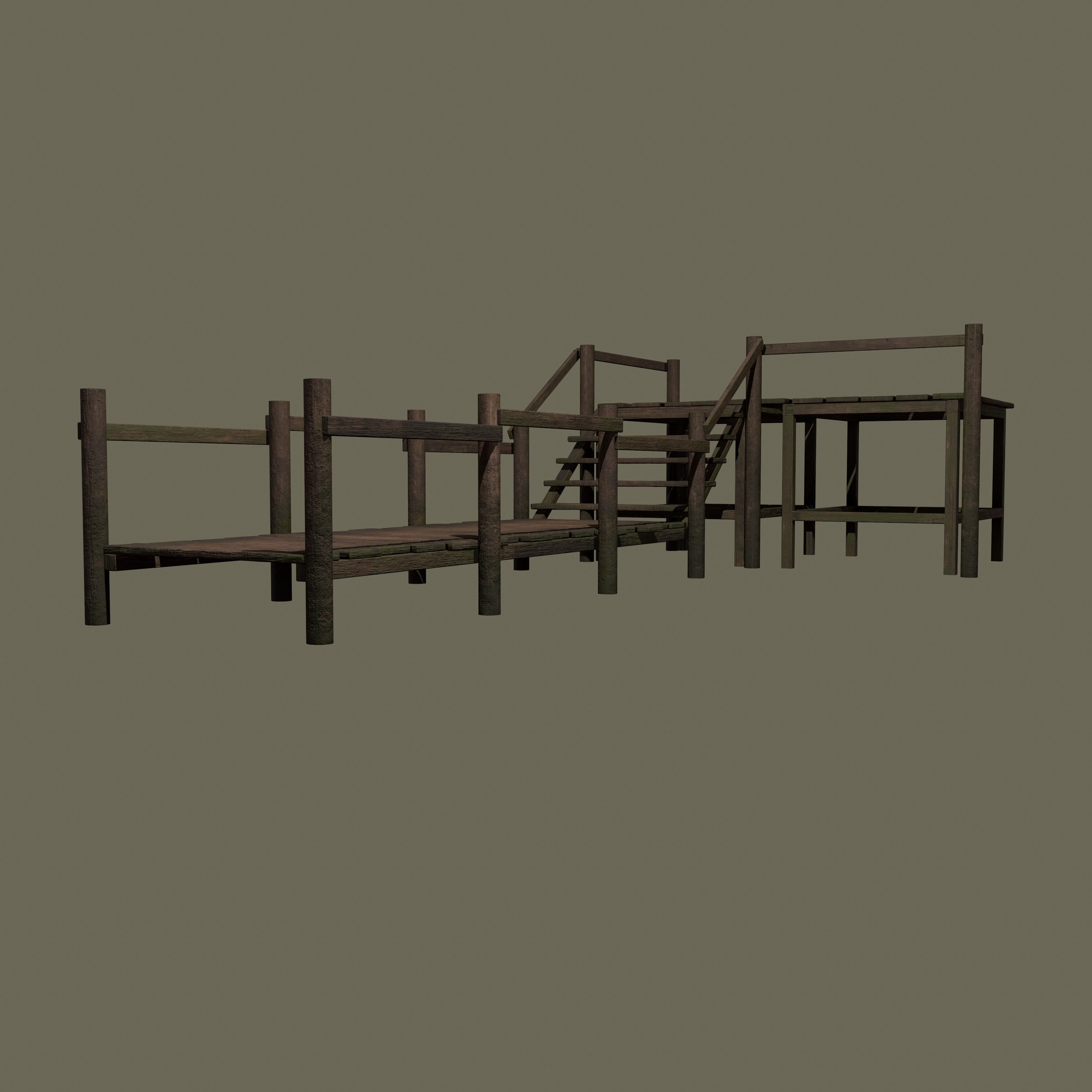 3D model Wooden Walkway VR / AR / low-poly | CGTrader