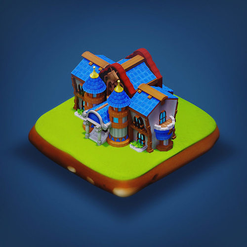3D model City Hall - RPG Medieval Low-poly 3D model VR / AR / low-poly ...