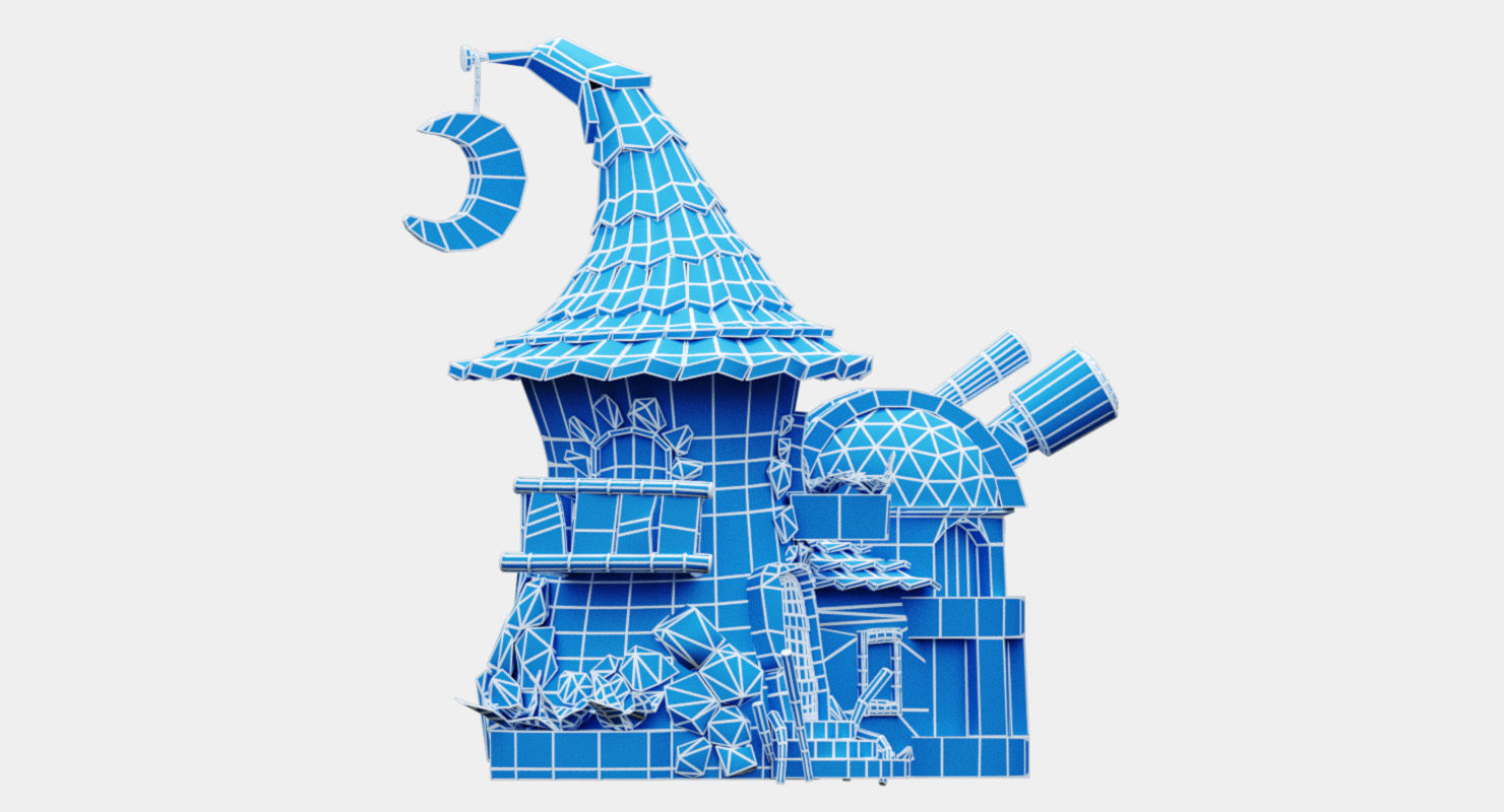 3D model Wizard House - RPG Medieval Low-poly 3D model VR / AR / low ...