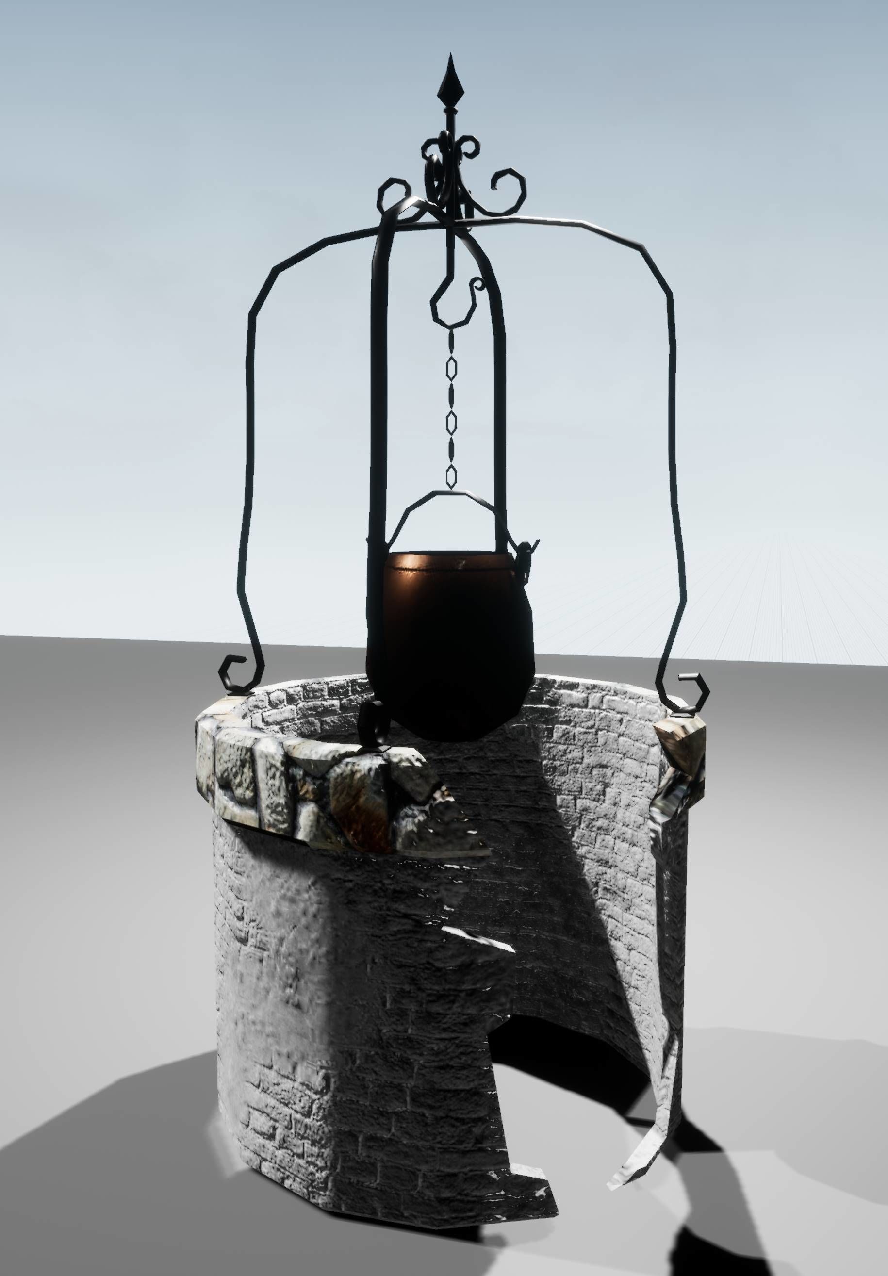 3D model EB - Stone half broken well VR / AR / low-poly | CGTrader