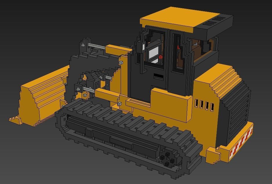 3D model Voxel Crawler Loader VR / AR / low-poly | CGTrader