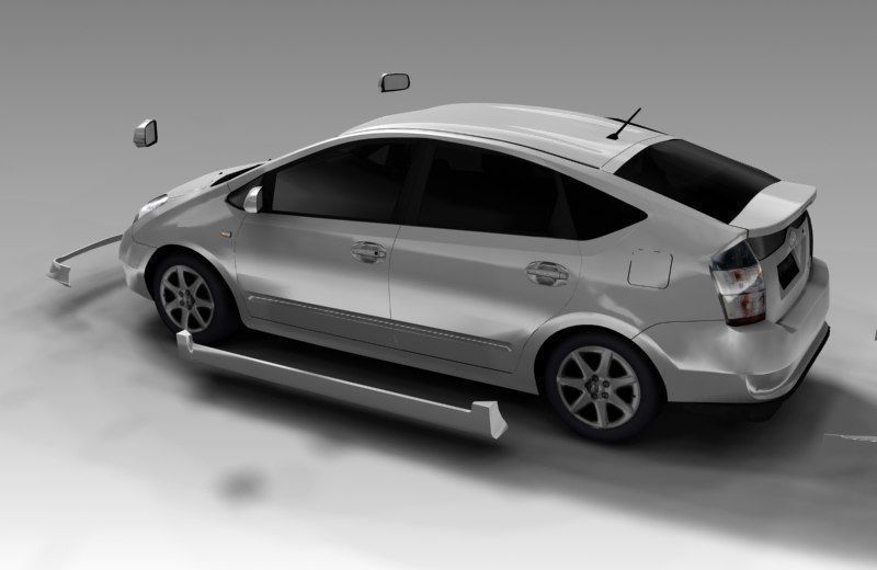Toyota prius car model full option and material for all scene 3D model ...