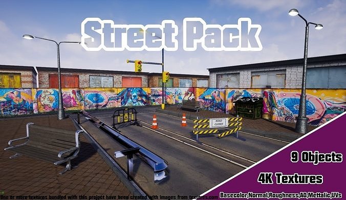 3D model Street Pack VR / AR / low-poly | CGTrader