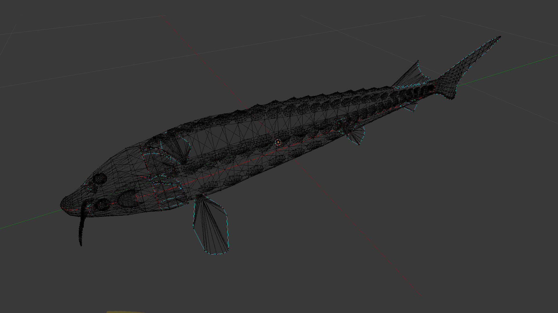 3D model 3d model Russian sturgeon VR / AR / low-poly rigged animated ...