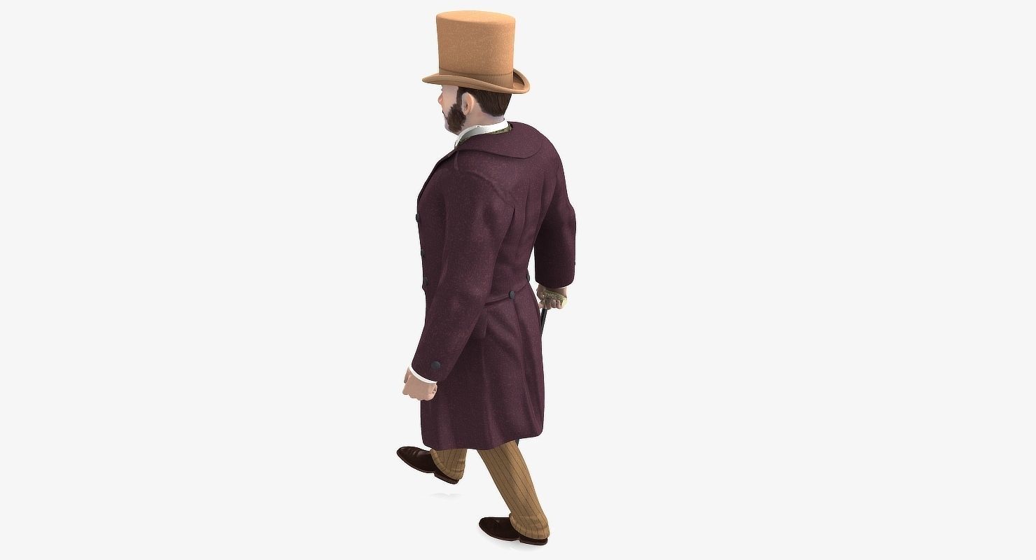Victorian Gent - Rigged - 1 model 2 versions - Low Poly-rigged 3D model ...