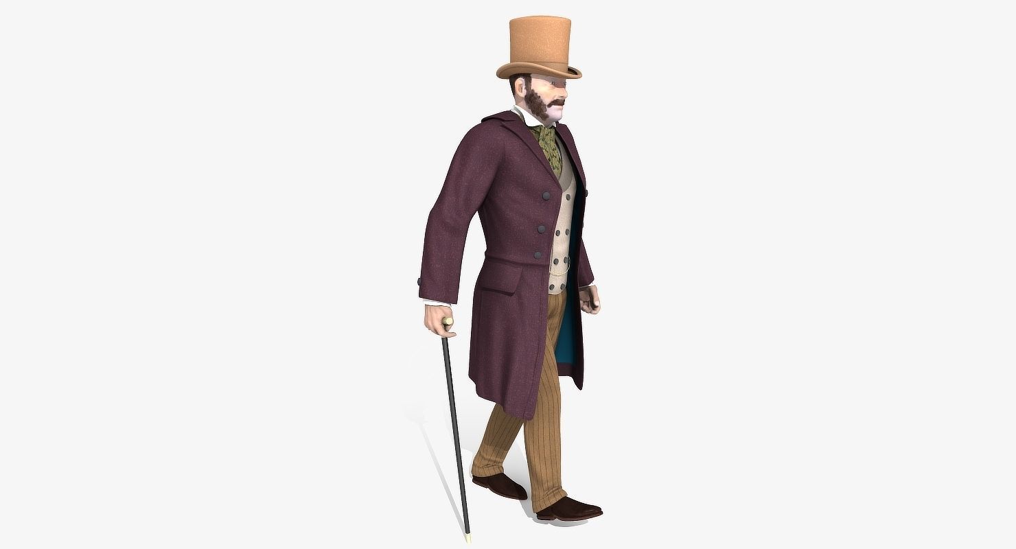 Victorian Gent - Rigged - 1 model 2 versions - Low Poly-rigged 3D model ...
