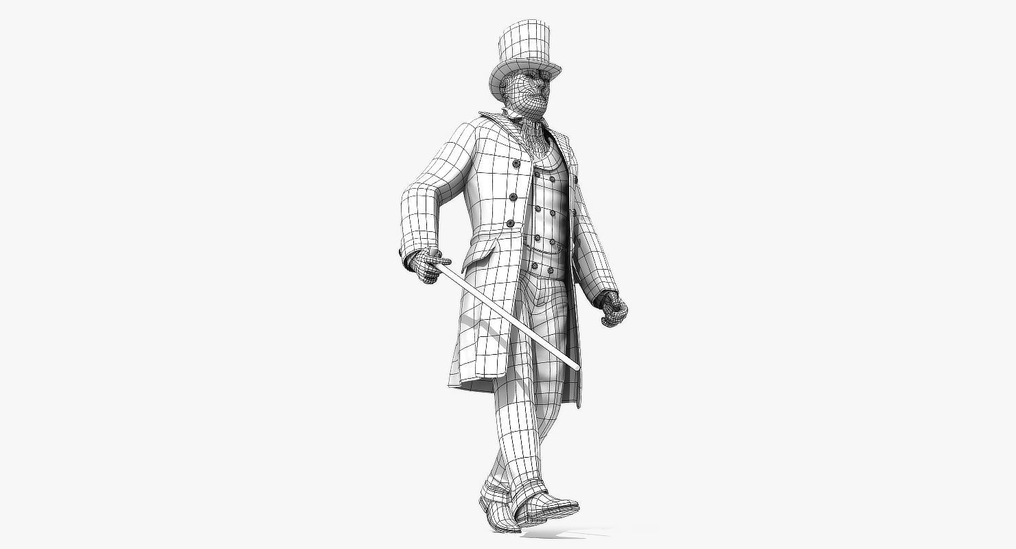 Victorian Gent - Rigged - 1 model 2 versions - Low Poly-rigged 3D model ...