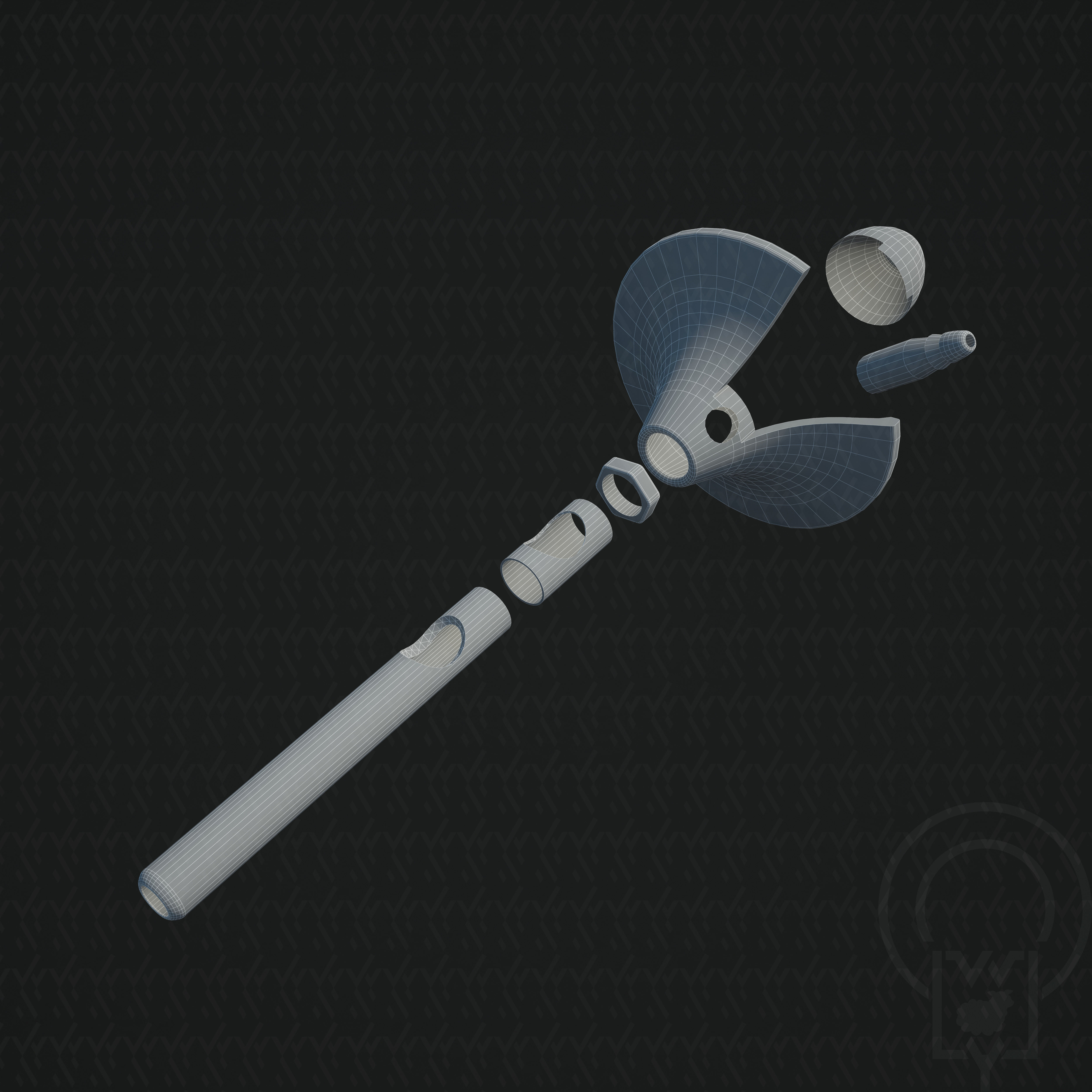 Lab Bunsen Burner Tripod Beaker Chemistry set 3D model | CGTrader