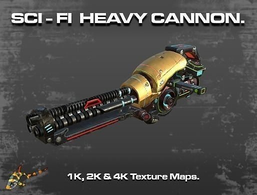 3D model SCI-FI HEAVY CANNON VR / AR / low-poly | CGTrader