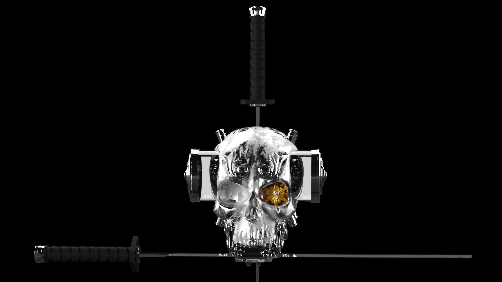 Skull and Sword 3D model | CGTrader