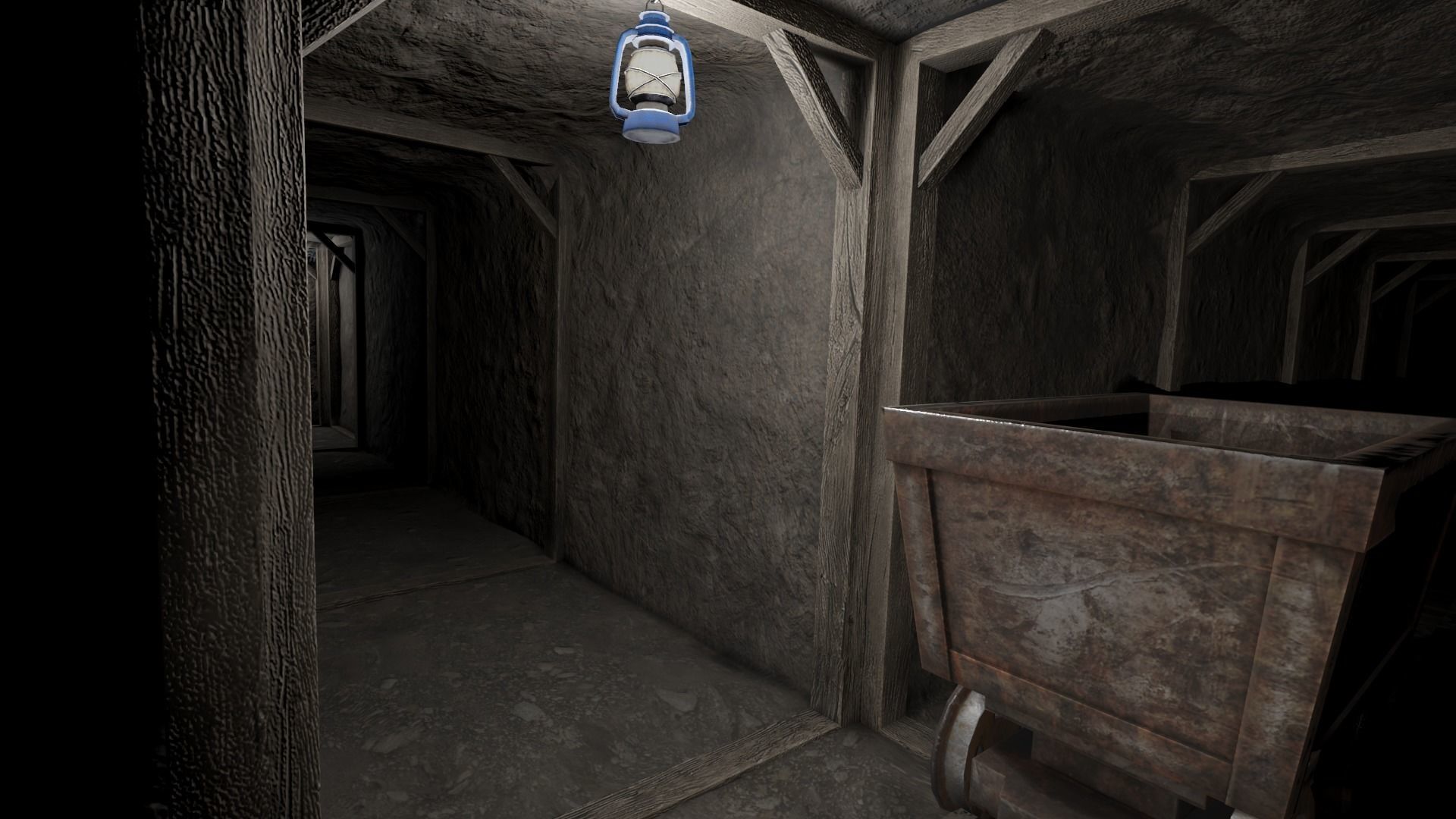 3D model Low Poly Modular Mine Shaft With PBR Materials VR / AR / low ...