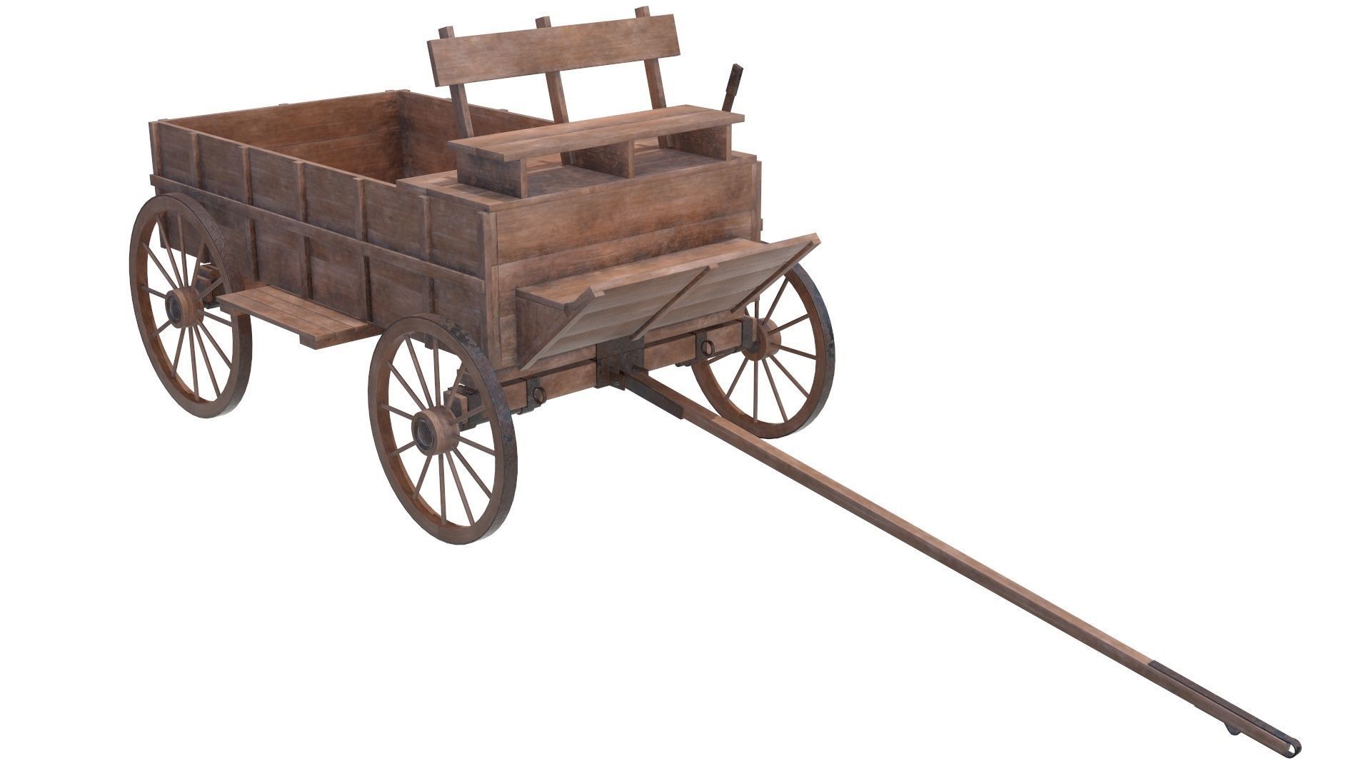 wagon wooden 3D model | CGTrader