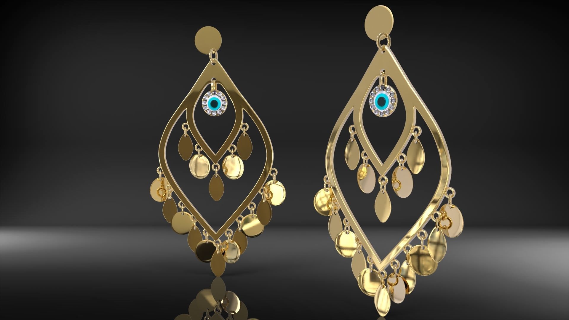 Gold Earing 3D model | CGTrader