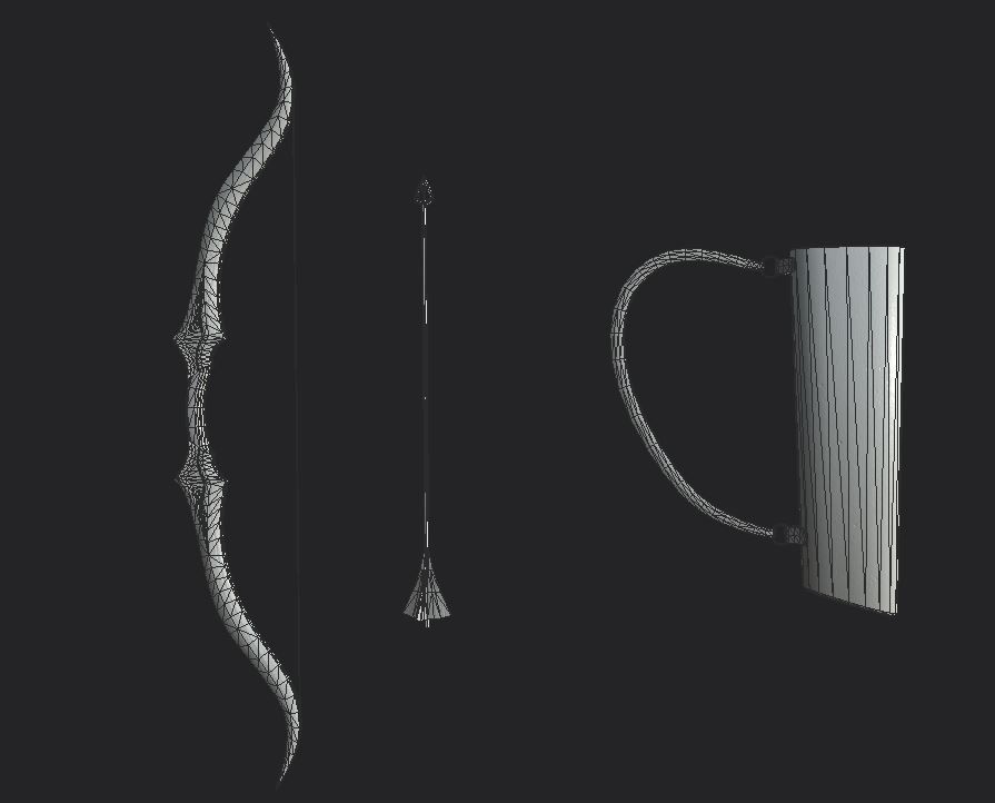 3D model Bow Set Low Poly VR / AR / low-poly | CGTrader