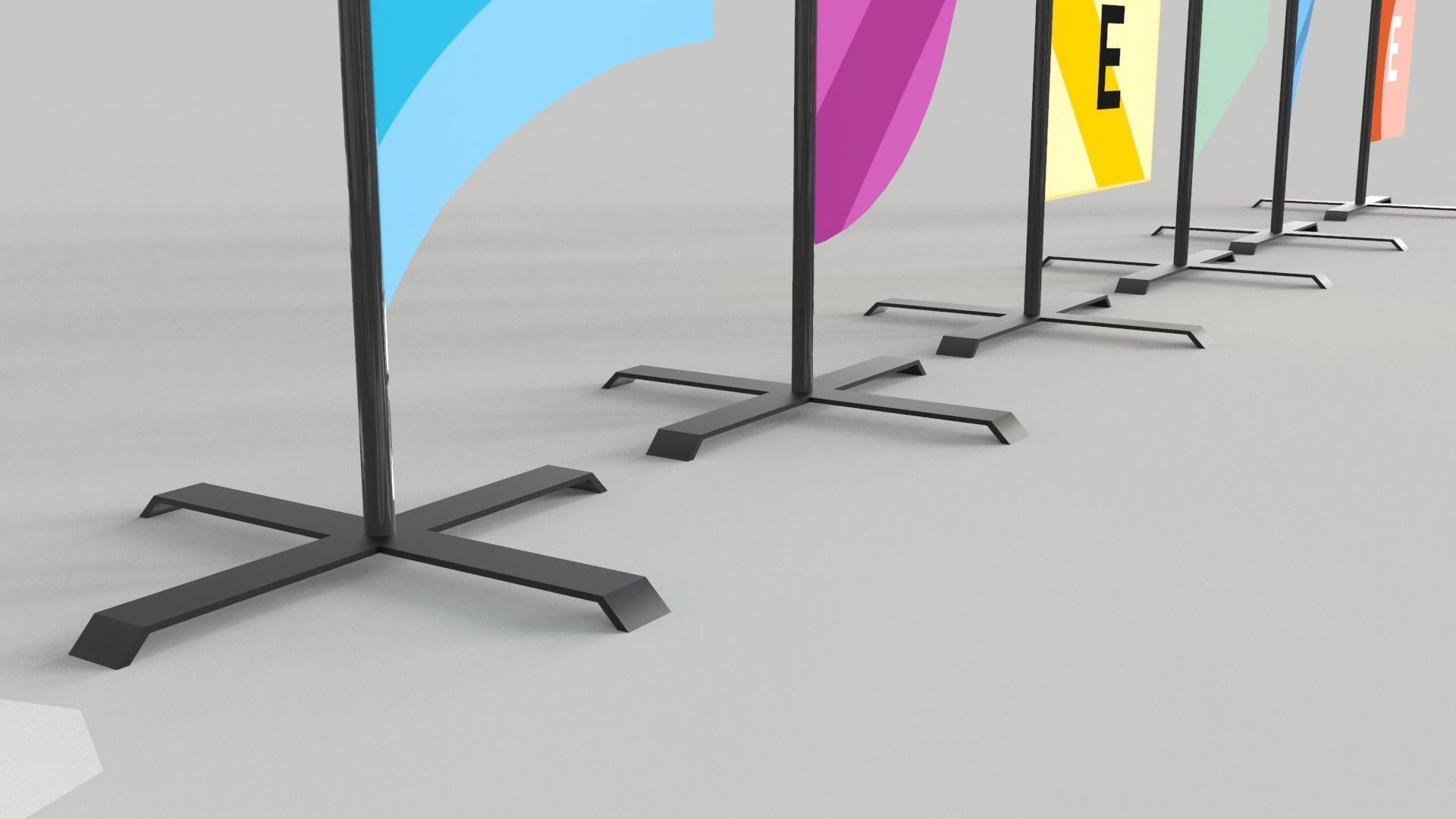3D model Banner Commercial Flags VR / AR / low-poly | CGTrader