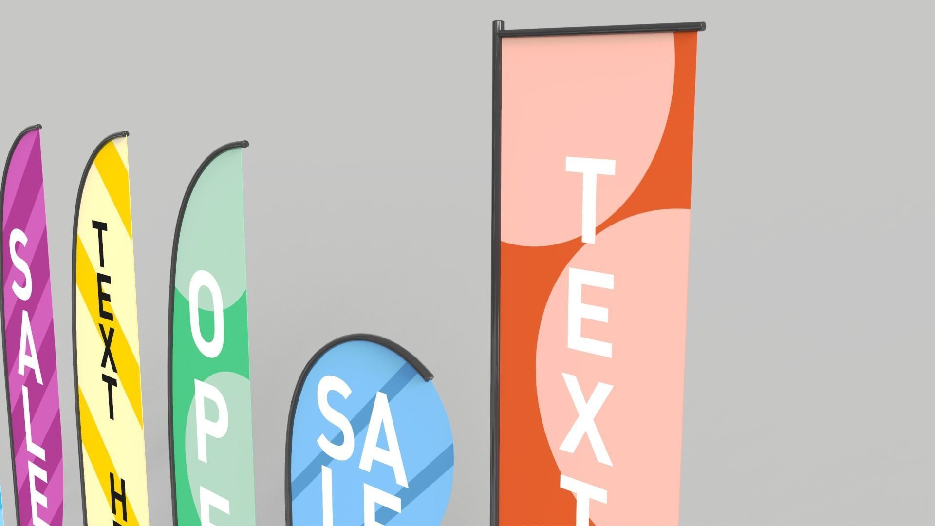 3D model Banner Commercial Flags VR / AR / low-poly | CGTrader