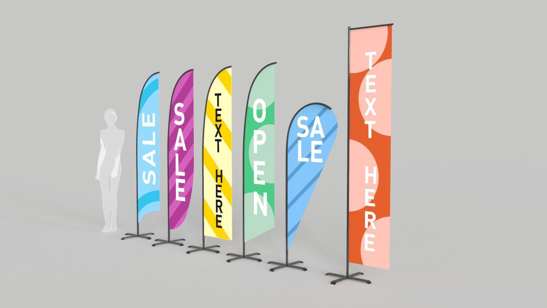3D model Banner Commercial Flags VR / AR / low-poly | CGTrader