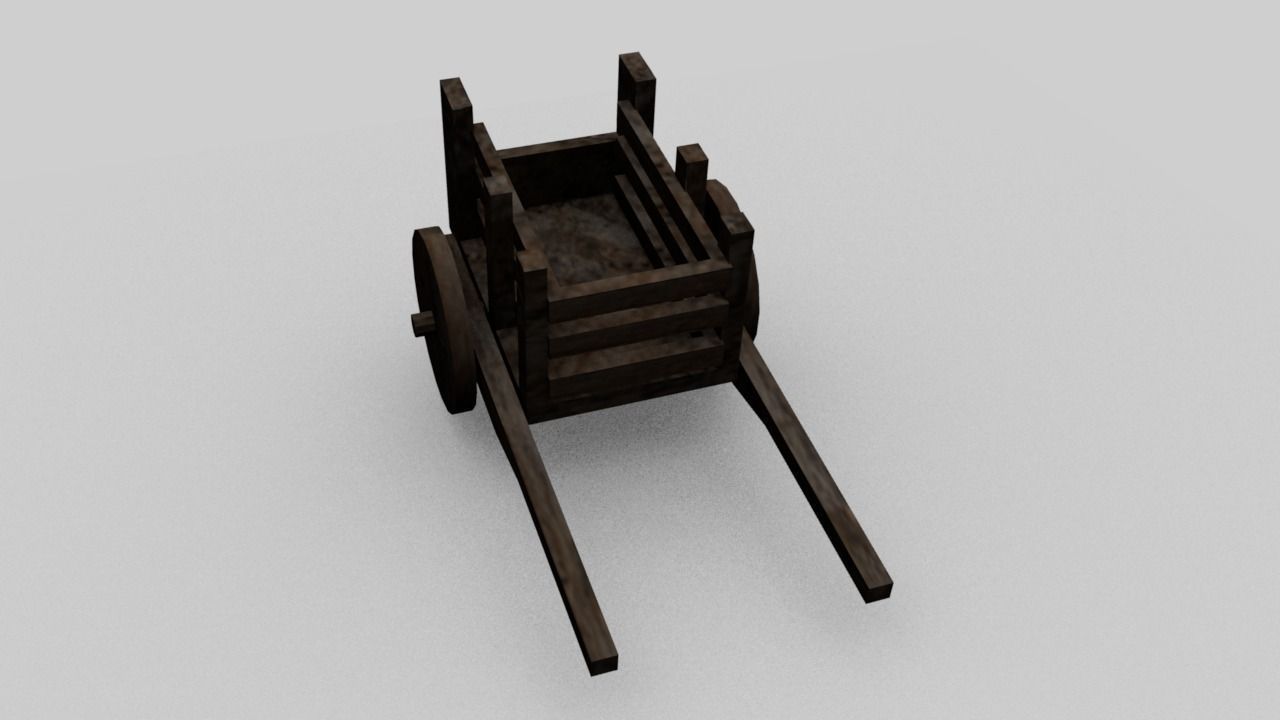 3D model 3D Low Poly Old Wheelbarrow VR / AR / low-poly | CGTrader