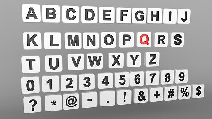 Letters square shape 3D model | CGTrader