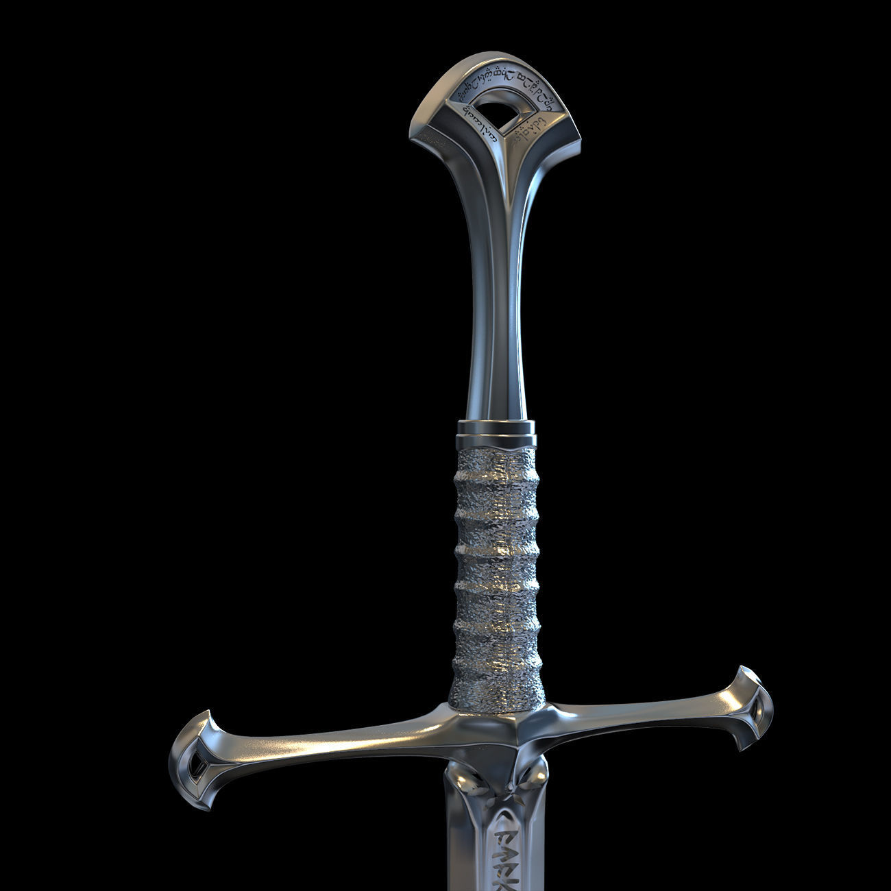ARAGORN SWORD ANDURIL - LORD OF THE RINGS 3D model 3D printable | CGTrader