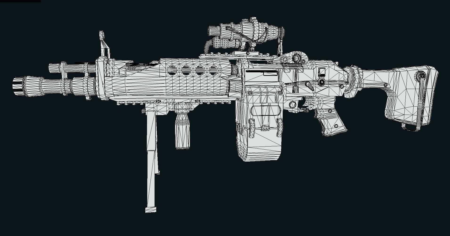 3D model Futuristic Machine Gun VR / AR / low-poly | CGTrader