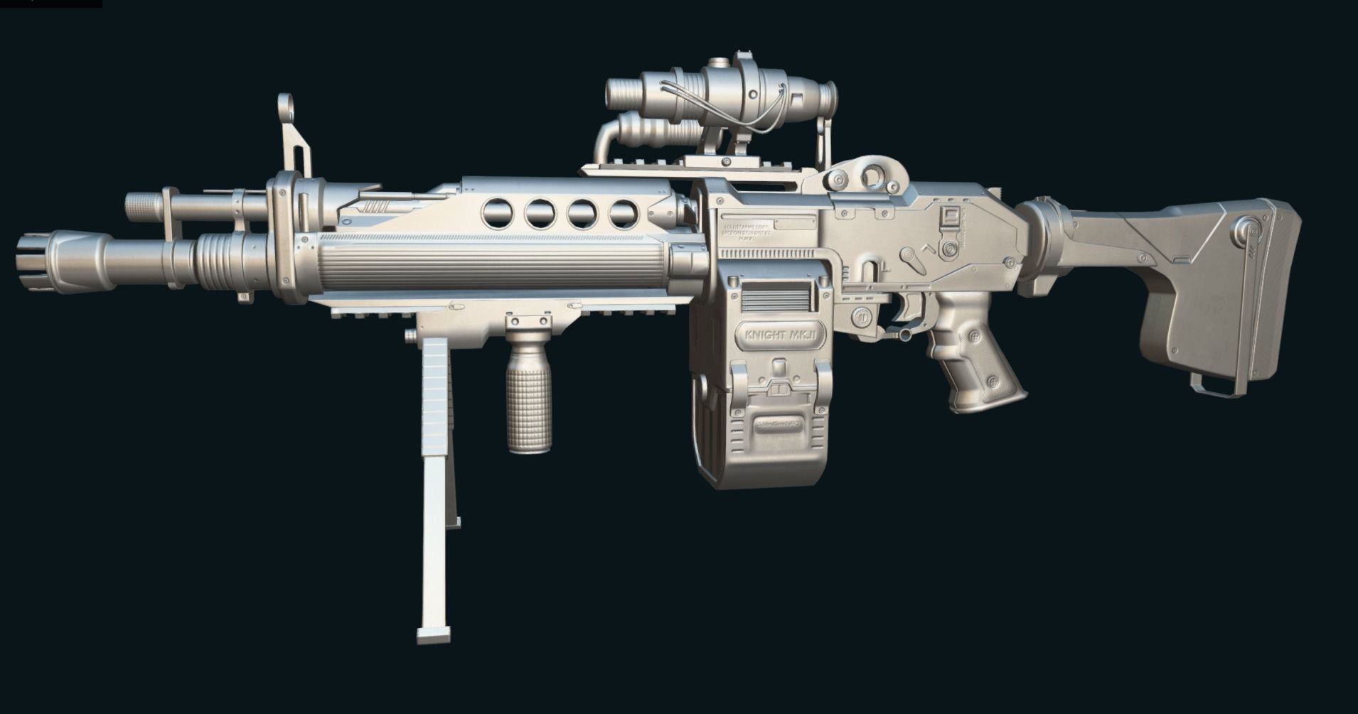 3D model Futuristic Machine Gun VR / AR / low-poly | CGTrader