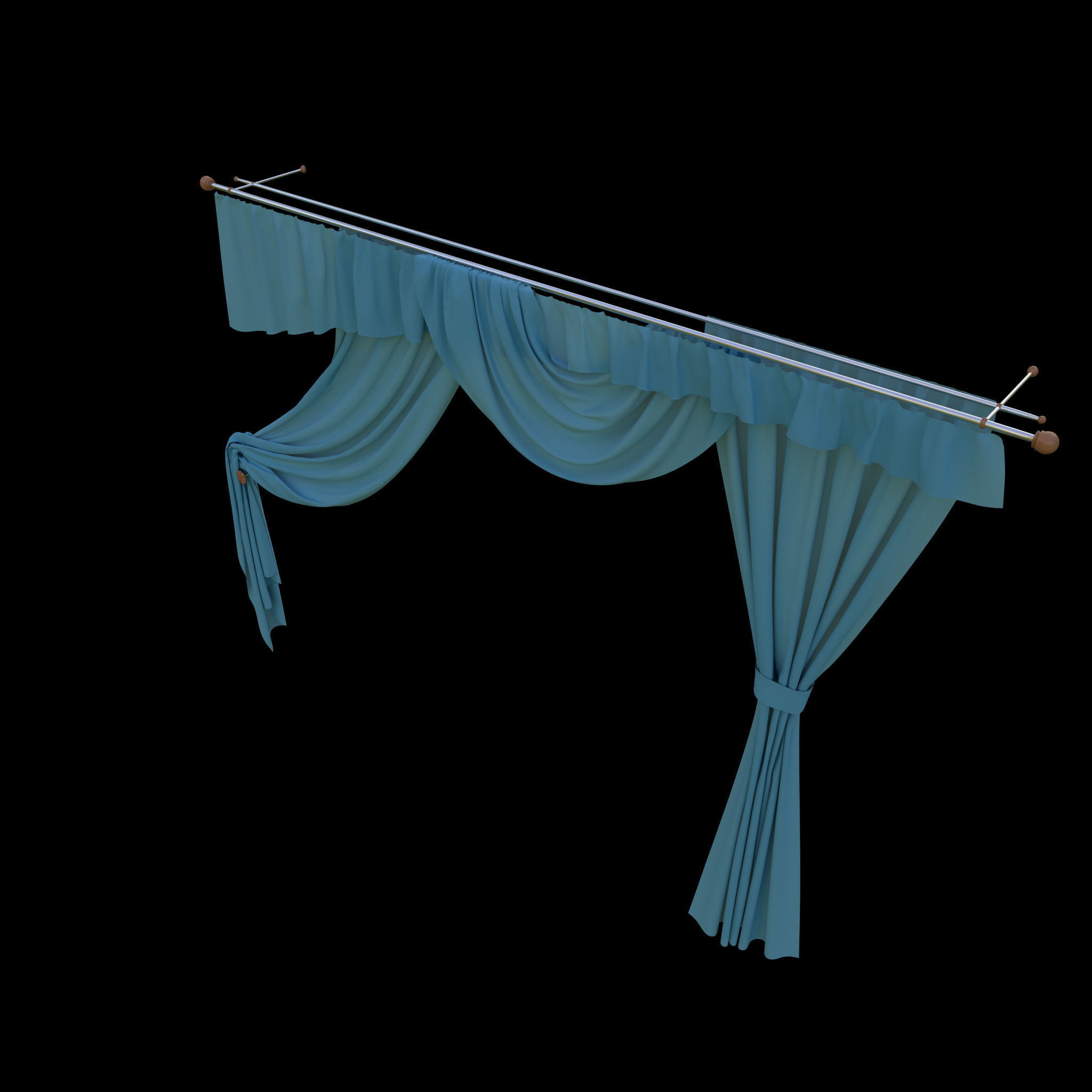 Window Curtains free VR / AR / low-poly 3D model | CGTrader