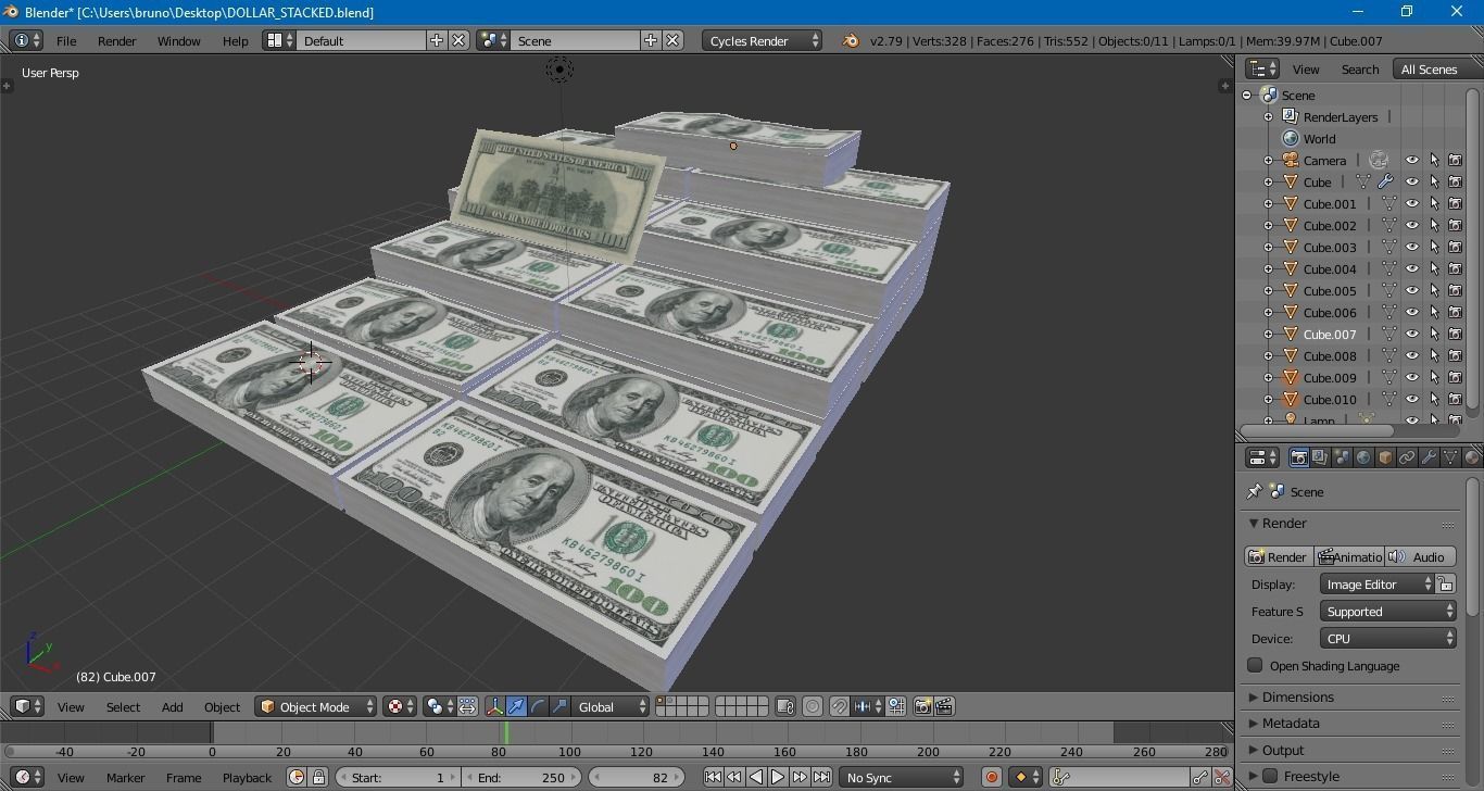 3D model Low Poly 100 USD Money Stack 3 TYPES Rack VR / AR / low-poly ...